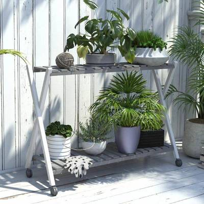 防意腐阳木可移动架台落地花式多肉多层花盆架子客厅创养花93898