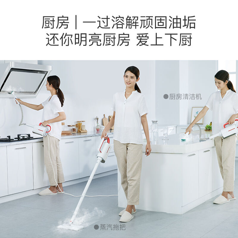 好货德尔玛ZQ610蒸汽拖把厨房清洁洗地机家用电动拖把拖地机高温