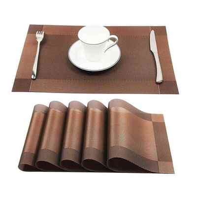 pvc placemats washable table heat resistant seZt of 6