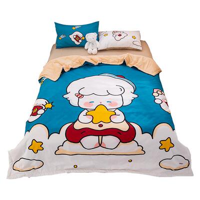 卡通可宝宝全棉空爱调亲肤柔软舍儿童学夏凉被生宿单人双人薄IAF
