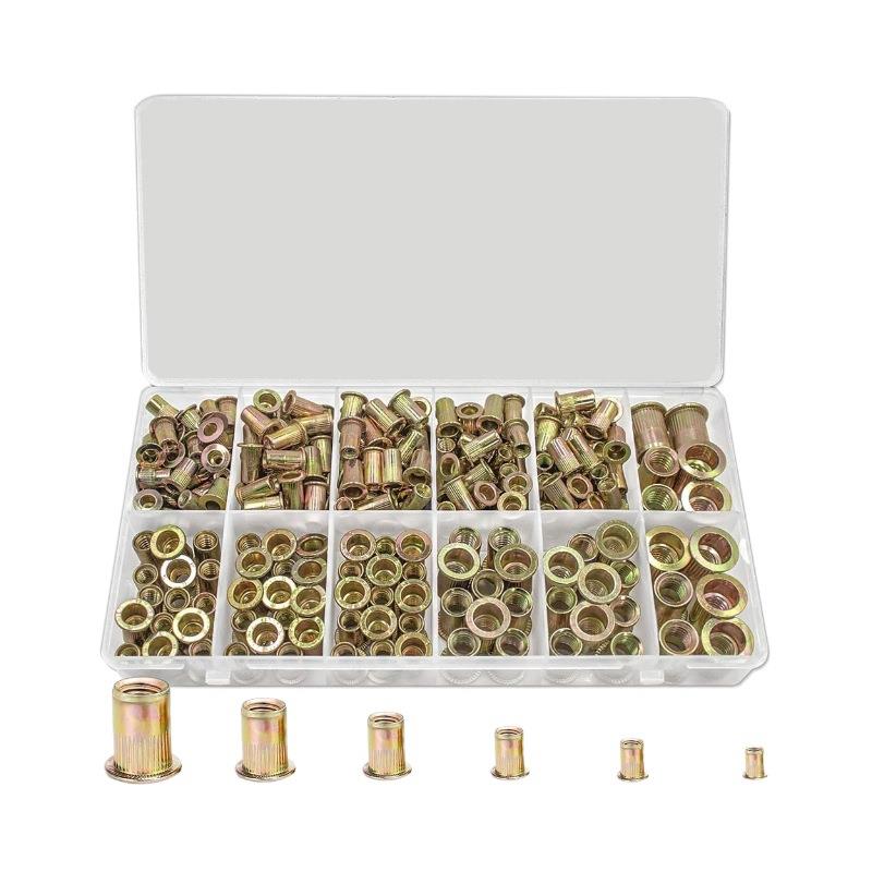 240PCS盒装6.6-13.2mm镀锌螺纹插入铆钉拉铆螺母组合