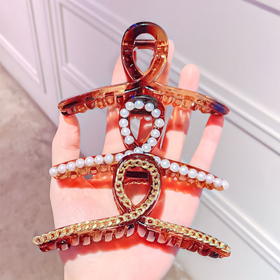 极速New Leopard Geometric Large Barrettes Hair Clips Hair Cl