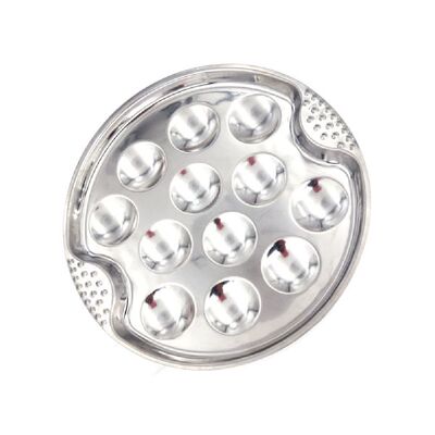 好货Escargot Dish Plate Snail Serving Oyster Steel Baking