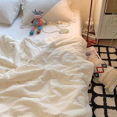 母婴级A类简约夏季薄被子全棉空调被可水洗机Q洗夏凉被婴儿柔软糯