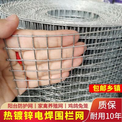 热镀锌电焊网铁丝网围p栏网格钢丝网养鸡养殖护栏家用阳台防护栅