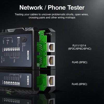极速Network Cable Tester rj45 RJ11 Network LAN Ethernet RJ45