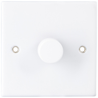 英标不锈钢哑光白1开双控LED灯调光开关 1 GANG 150W LED DIMMER