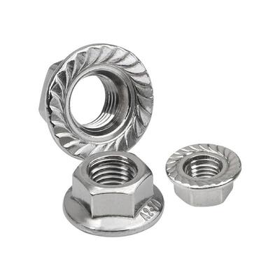 TonG东明防松六角法兰螺母带牙带齿螺帽M4681012不锈钢304DIN6923