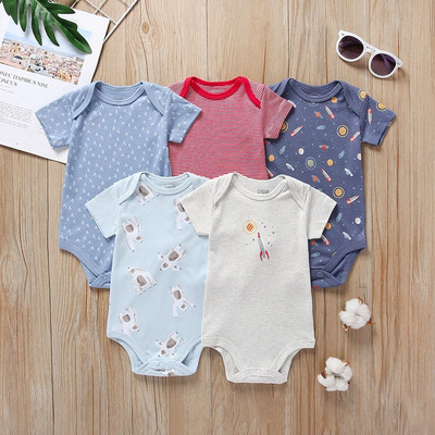 Baby Boys irls 5-Pack Short-Sleeve Bodysuit summer clothes