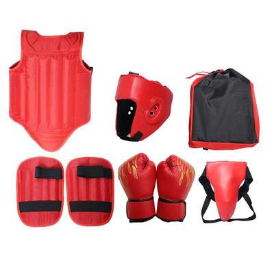 韦歩 擒敌护具护头护胸护腿护裆训练对抗练习搏击散打护具套装
