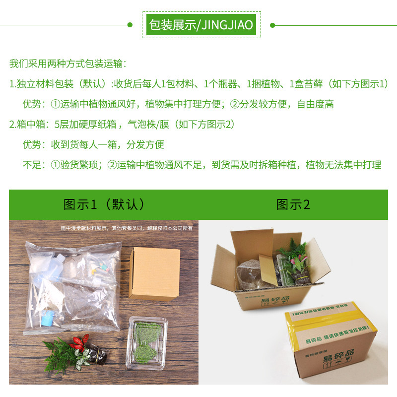 20c苔藓diy微景观生态瓶绿植物种E植材料包切组合套装暖场活动大
