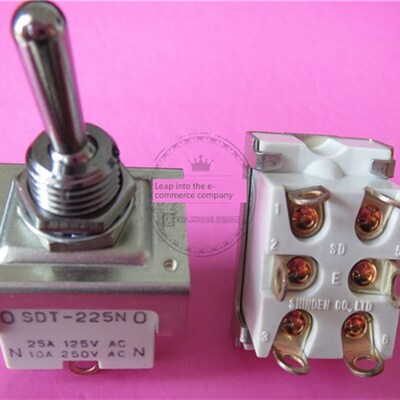 进口日本SHINDEN SDT-225N钮子开关6脚2档摇头电源开关10A250V
