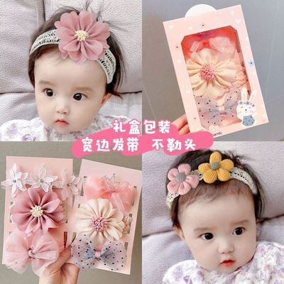 3 Pcs/Set Floral Bows Baby Headband Dot Bowknot Haarband