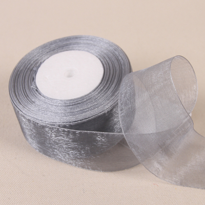 极速15mm 20mm 25mm 40mm 50mm Gray Organza Ribbon 45Meters/Ro