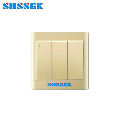 赛时工控(SHSSGK)SKS8-E2132三位单极带荧光开关面板照明开关