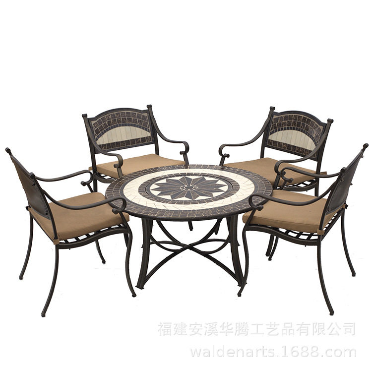 厂家直销 铁艺马赛克火炉/户外室内取暖炉咖啡桌休闲桌多功能火炉
