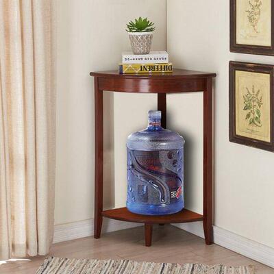 花架三ZG-56579角置物架实木角客架话美式厅墙角架电角落柜转角收