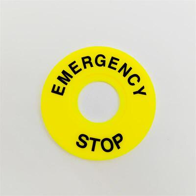 适配22mm急停按钮开关标警示牌黄牌急停标识牌STOP警示圈60mm