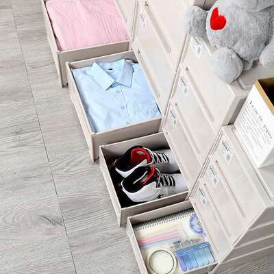 2020日式整理衣服玩具收纳盒积木container收纳箱带抽屉储物衣柜