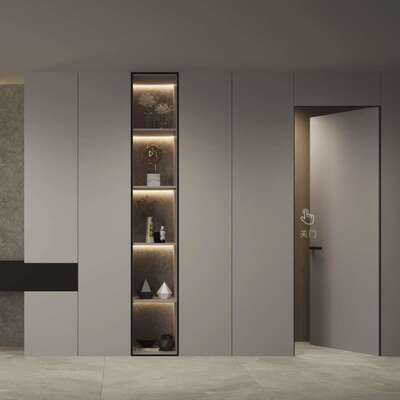 莫干山千年舟实木多层板零度无漆门室内平开隐形门衣橱柜木饰面N1