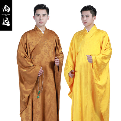 速发真丝可海青男通用祥云居士服僧侣袍僧服大褂僧衣