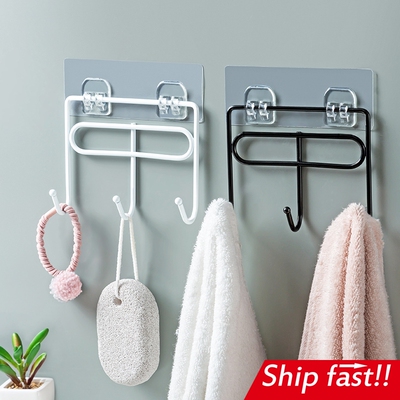 iron hook door back wall hanging non - trace hanger shelf