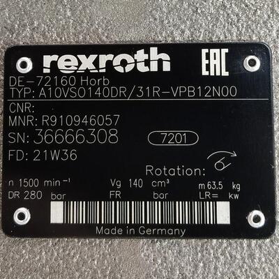 R910946057  AA10VSO140DR/31R-VPB12N00  Rexroth//液压泵