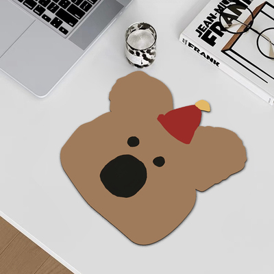 柿子椒熊可爱鼠标垫卡通异形高颜值电脑桌垫布面软垫游戏滑鼠垫子