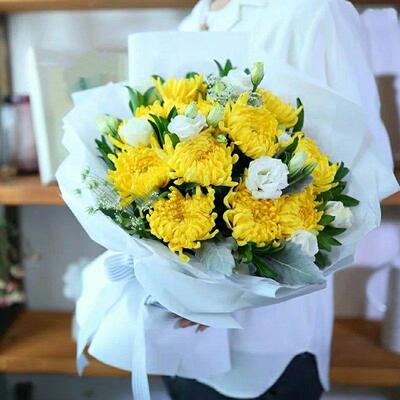 仿真花菊花清明节菊花花束仿真花扫墓祭奠追悼假花