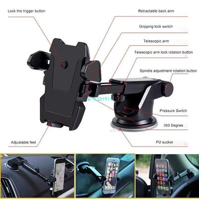 极速Luxury Cell Phone Holder for Car Windield Mount 360 Degr