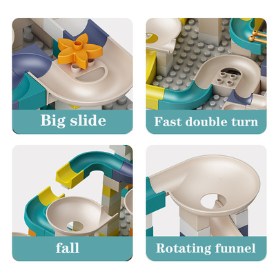 极速Marble Race Run Big Block Compatible City Building Block