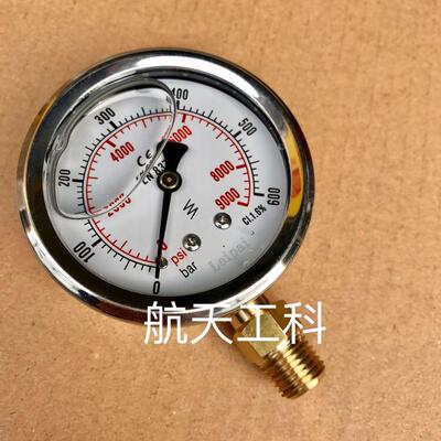 ce en837-1 防振充油压力表 压力600bar 9000psi 直径68mm 立式