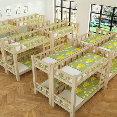 幼儿园上下床托班午休床上管下铺SUU床童小学生午托实木班双儿层