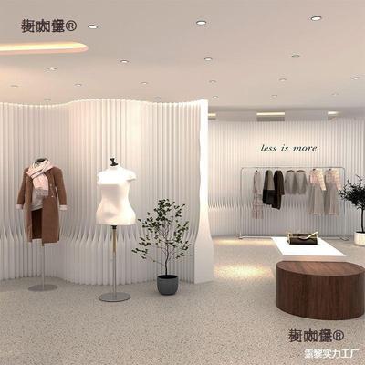 隔断屏风商场服装店直播办间背玄景板简约纸墙75835公室关分隔麦