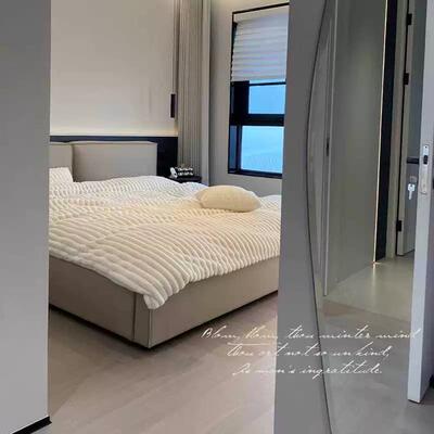 奶油风豆腐块双人baxter科技床53830布大主卧现代简约1床.床8米皮