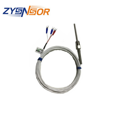 EYC温度传送器 PT100，管径5mm,管长60mm，1/4螺牙,出线3米 TPFE