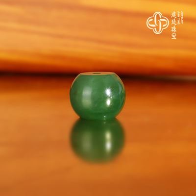 建廷俄料碧玉散珠隔珠 直径14x11mm 哑光羊脂玉和田玉配珠单珠