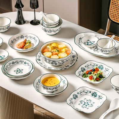 全新器型高温釉下彩中式餐具