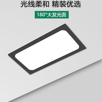 led双头筒灯嵌入式10x20超薄孔灯长方形天花灯吊顶格栅斗胆灯双眼
