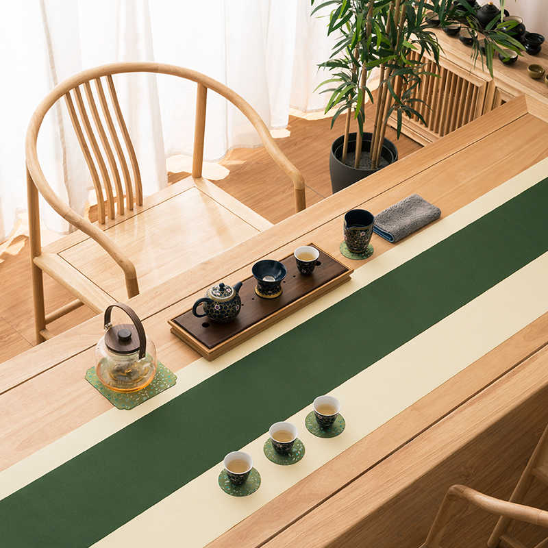 素色防水茶席中式麻布禅意布艺桌旗茶台茶桌布茶旗茶道茶垫中国风
