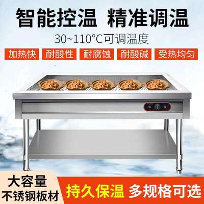 不锈钢保温售饭浏阳小碗蒸菜台商用电加热料包食堂包子馒头快餐车