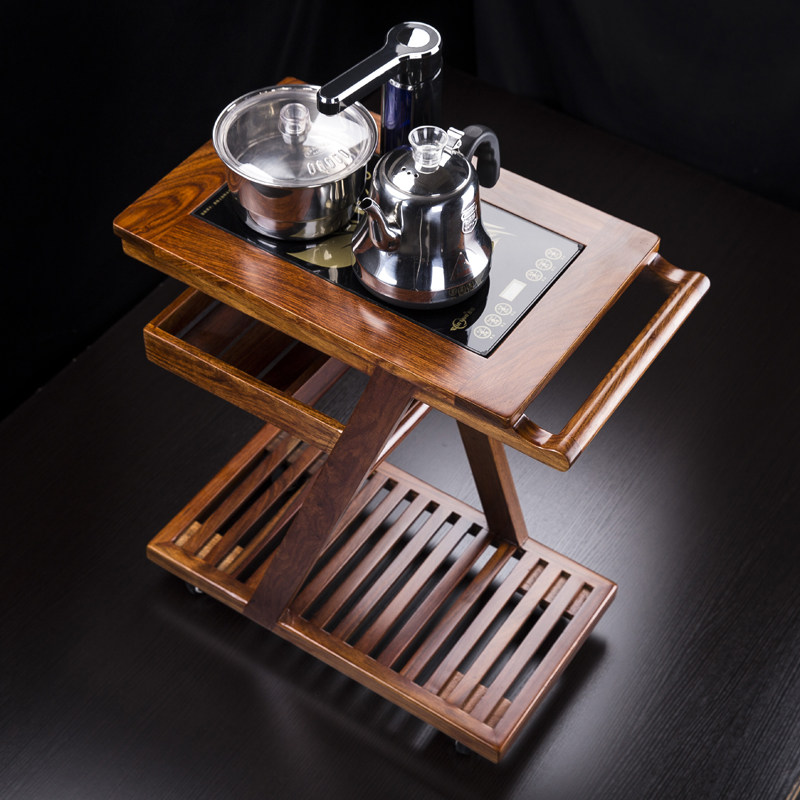 花梨茶水柜实木茶桌边柜小茶几电茶炉支架茶车茶台茶盘茶海