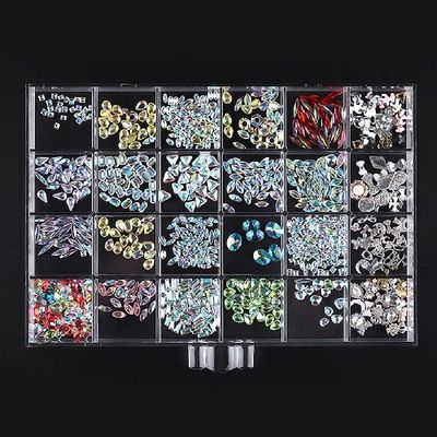 120 Grids Nail Decoration Organize Box Transparent Empty