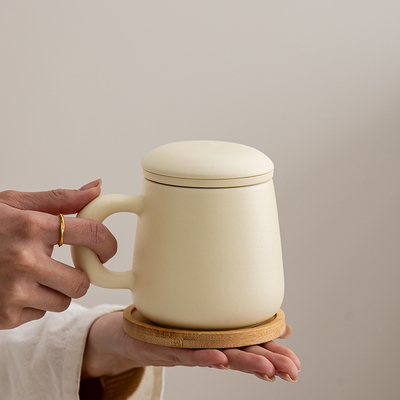 日式简约陶瓷茶水分离泡茶杯