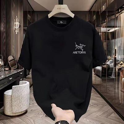 MAROLIO~时尚高贵！高品质纯棉短袖男夏款休闲圆领体恤衫宽松上衣