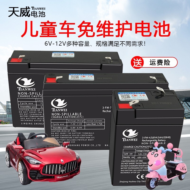 儿童电动汽车6伏12伏6V12V电瓶玩具遥控摩托童车蓄电池充电器配件