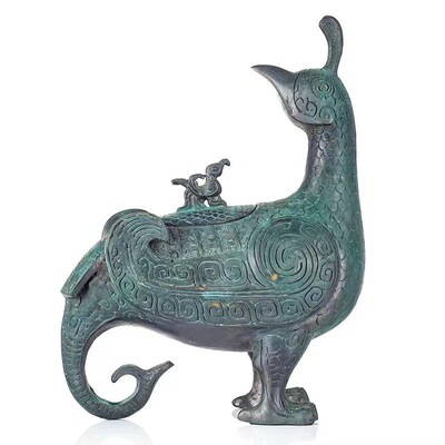 仿古青铜器摆件 k山西晋侯鸟尊酒器礼器文玩古玩铜工艺品厂家直销