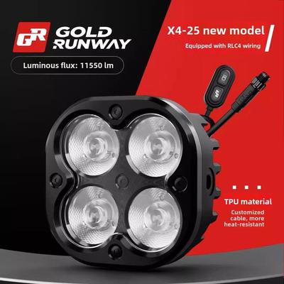 Gr摩托车聚光灯X4Pro辅助灯哨子闪光4珠强光铺路灯Led雾灯远、近