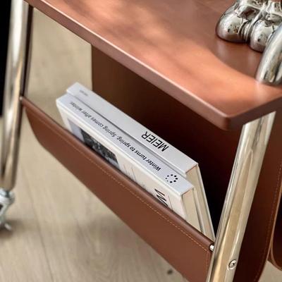 覆古北中欧动沙约发S0308边几实木床头柜轻奢简移小茶几推车