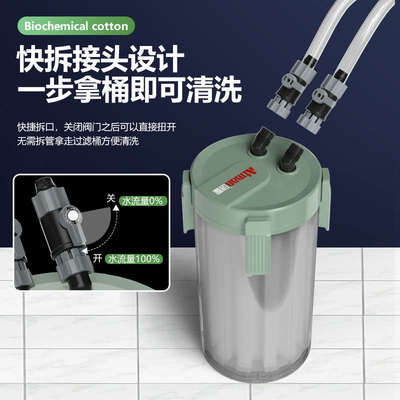 创星ATMAN前置桶QM80鱼缸外置乌龟缸外桶过滤设备前置过滤桶